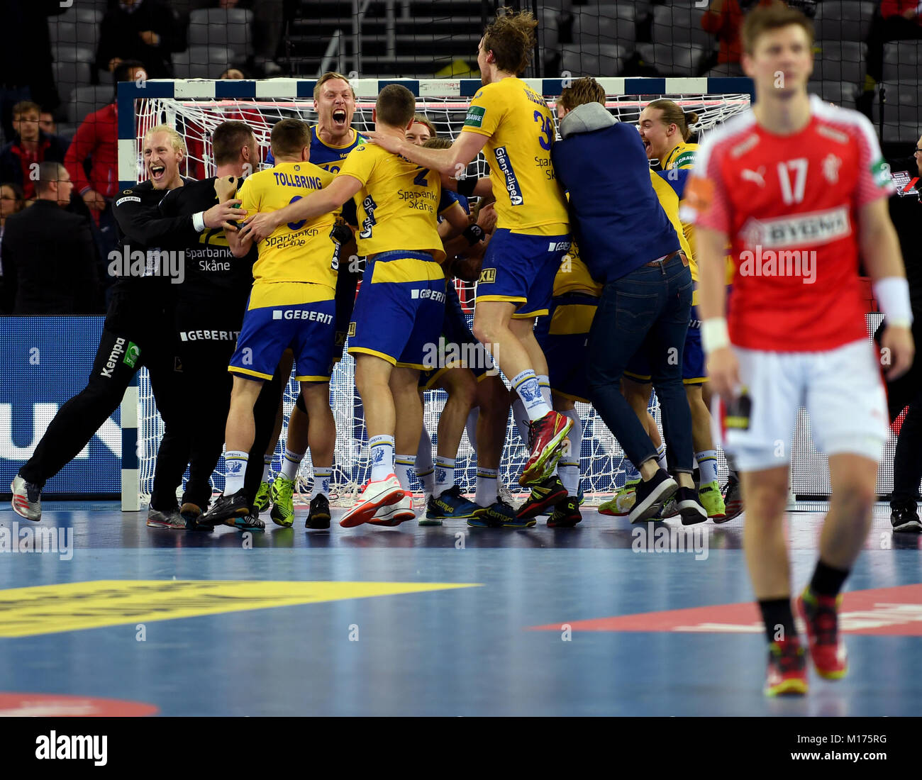 Sweden's players cheer over their victory after the European Men's ...