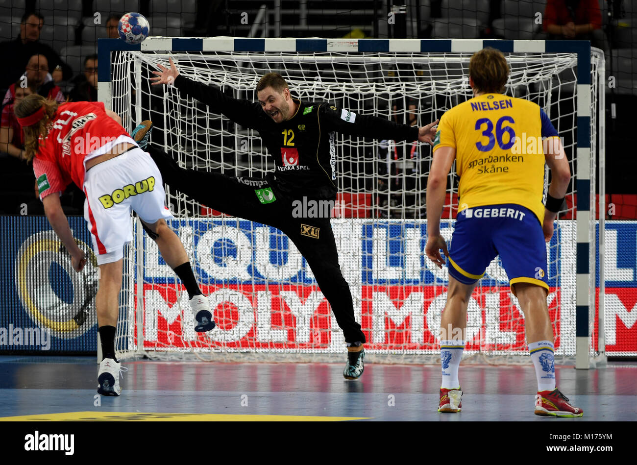 Zagreb, Croatia. 26th Jan, 2018. Sweden's goalkeeper Andreas Palicka ...