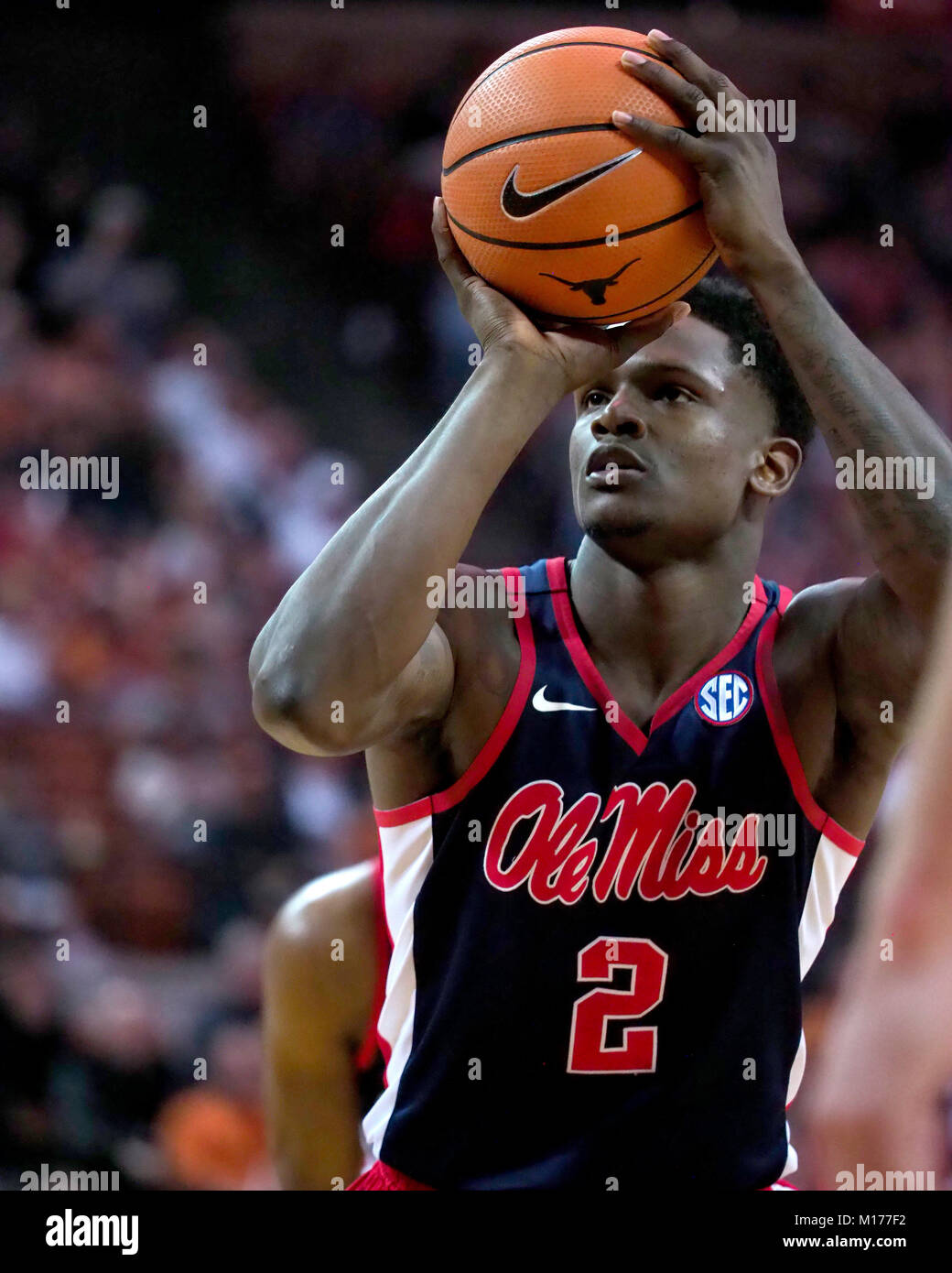 Jan 27, 2018. Marcanvis Hymon #2 of the Mississippi Rebels in action vs ...