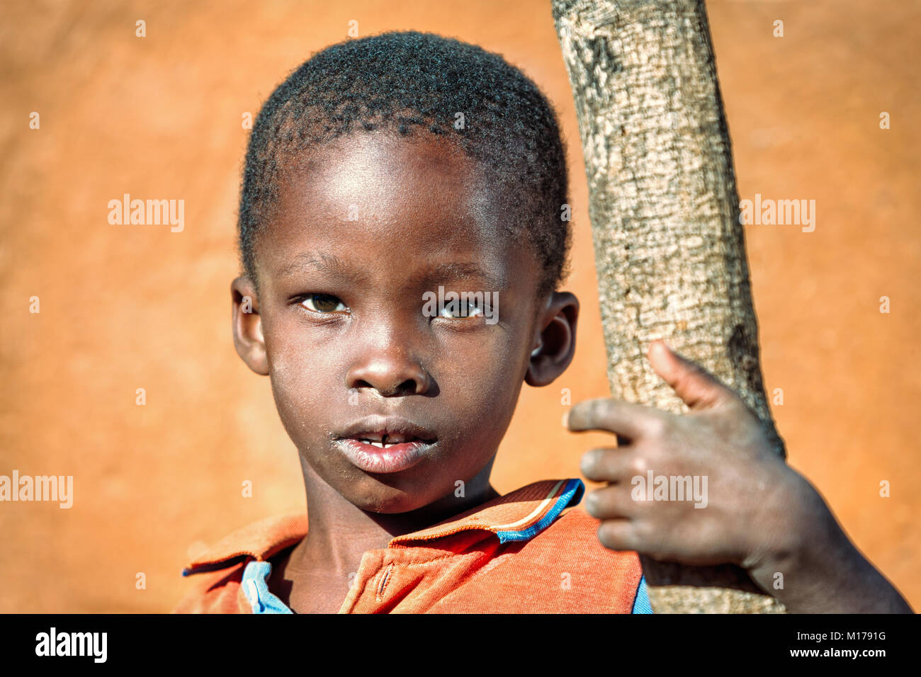 African child in the yard of a village, Botswana Stock Photo - Alamy