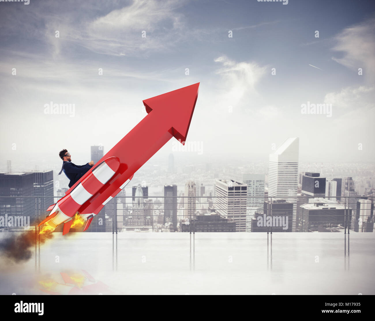 Take-off business success. 3D Rendering Stock Photo - Alamy
