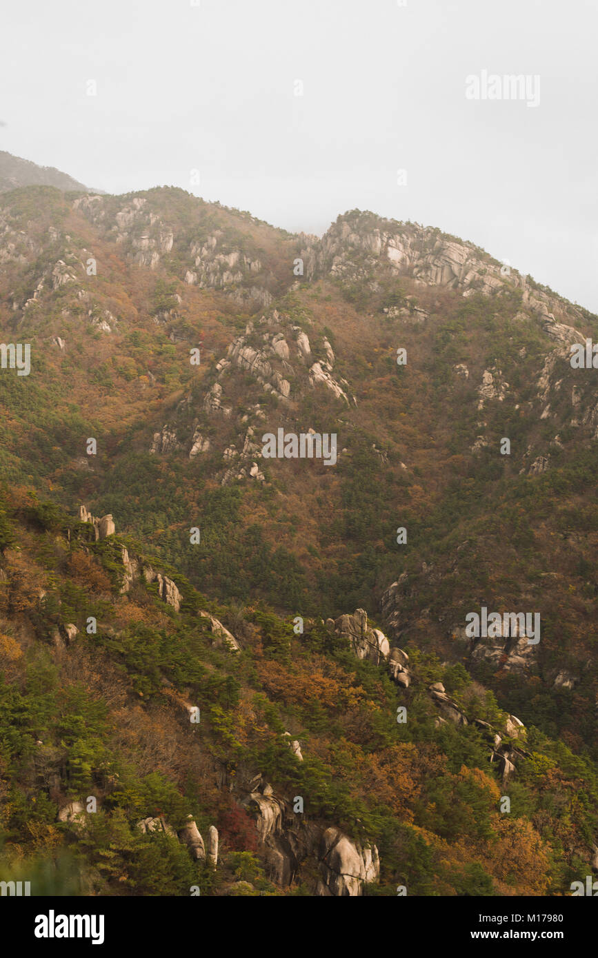 Fall mountain ranges at Gayasan National Park, Korea Stock Photo - Alamy