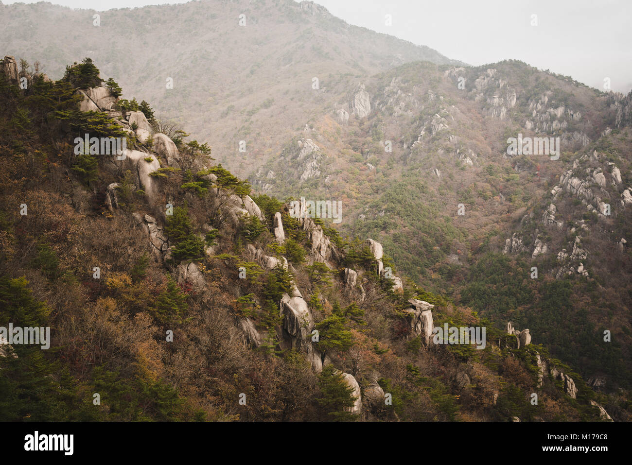 Fall mountain ranges at Gayasan National Park, Korea Stock Photo - Alamy