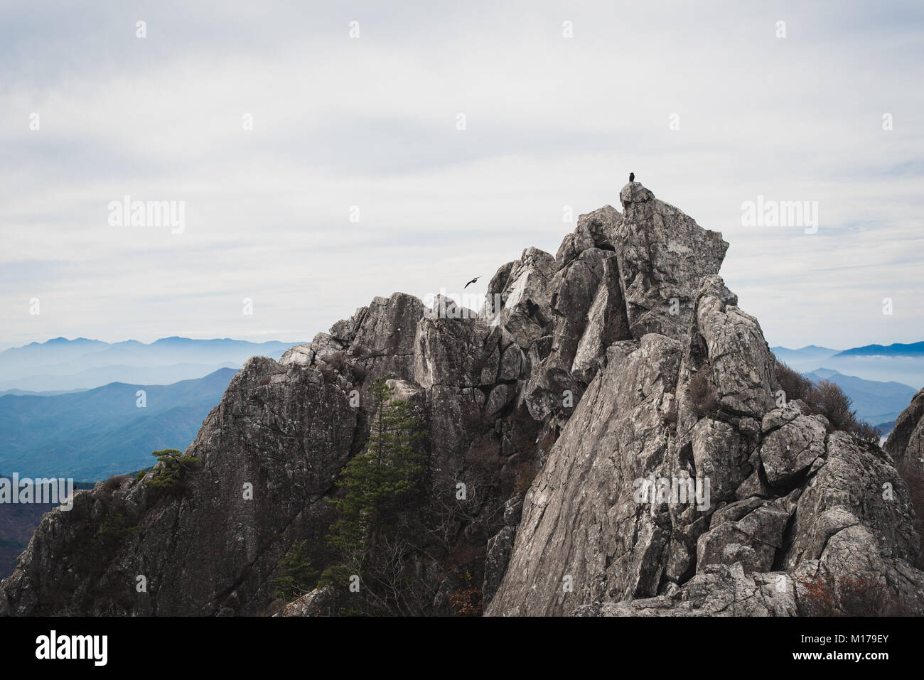 Fall mountain ranges at Gayasan National Park, Korea Stock Photo - Alamy