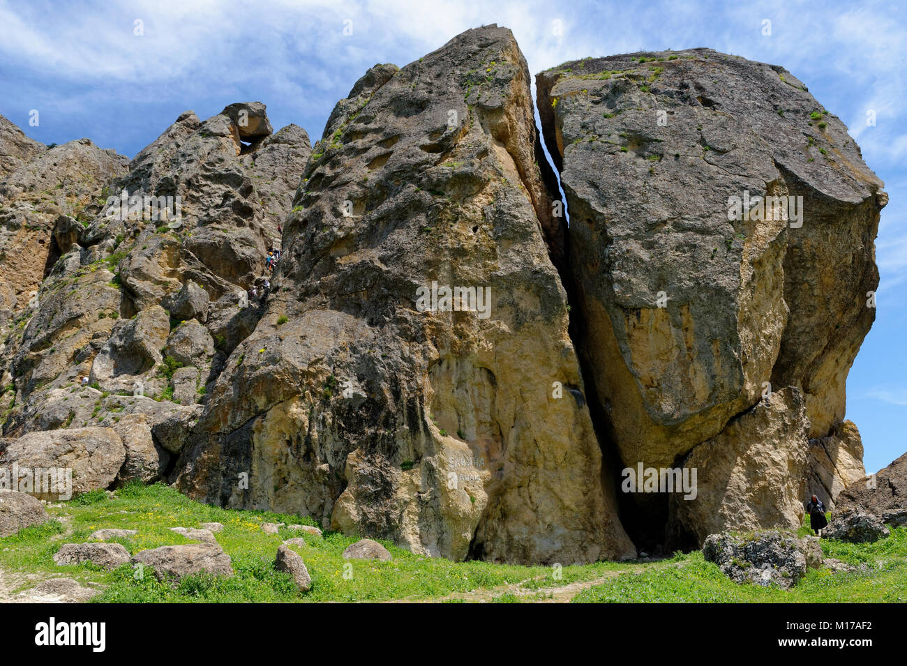 Besh Barmag or Five Finger Mountain, near Baku, Azerbaijan Stock Photo ...