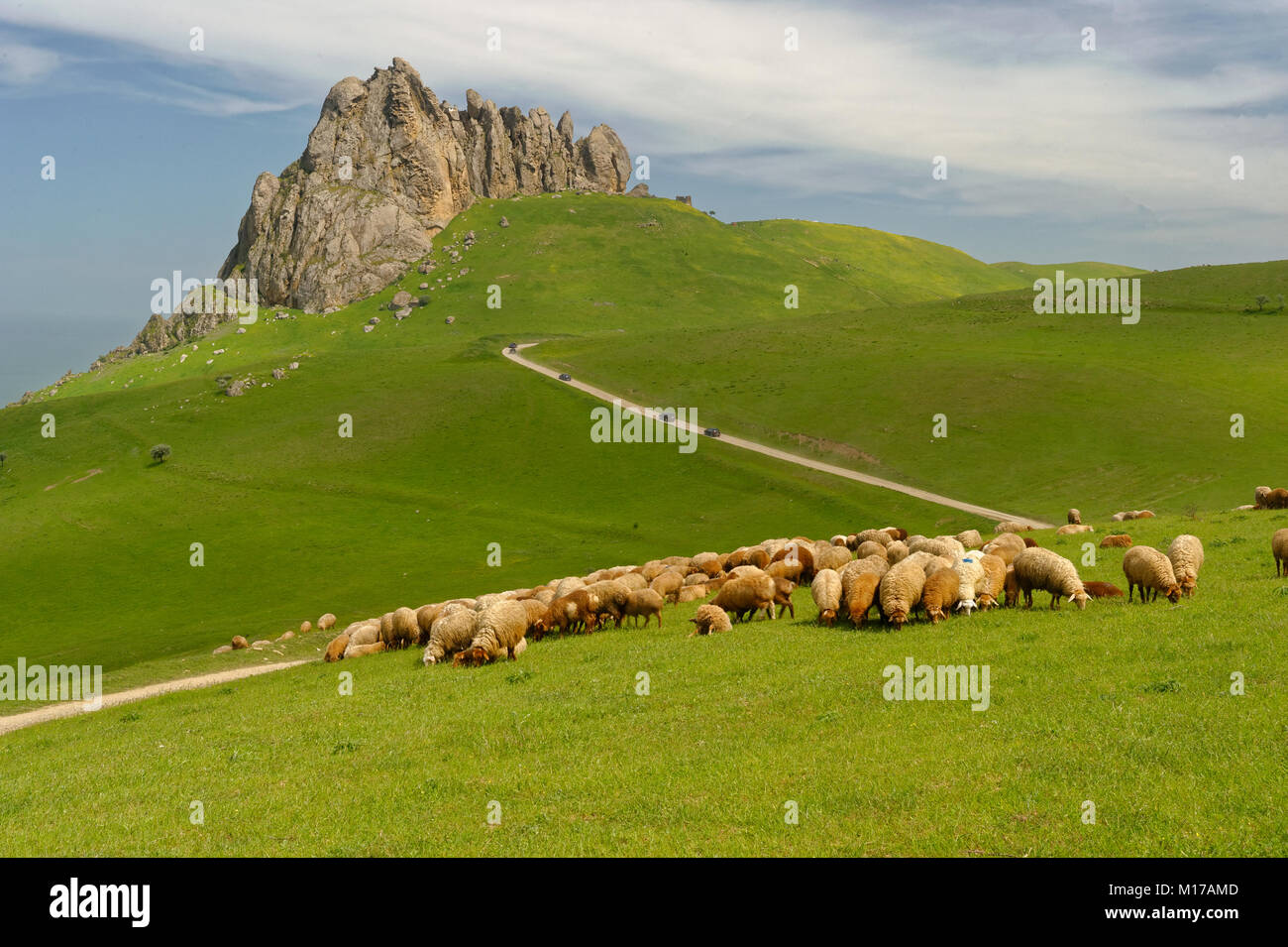 Besh Barmag or Five Finger Mountain, near Baku, Azerbaijan Stock Photo ...