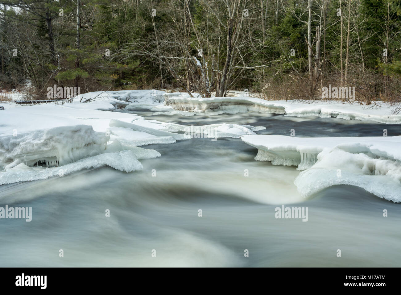 River Ice And Snow In Winter Stock Photo - Alamy