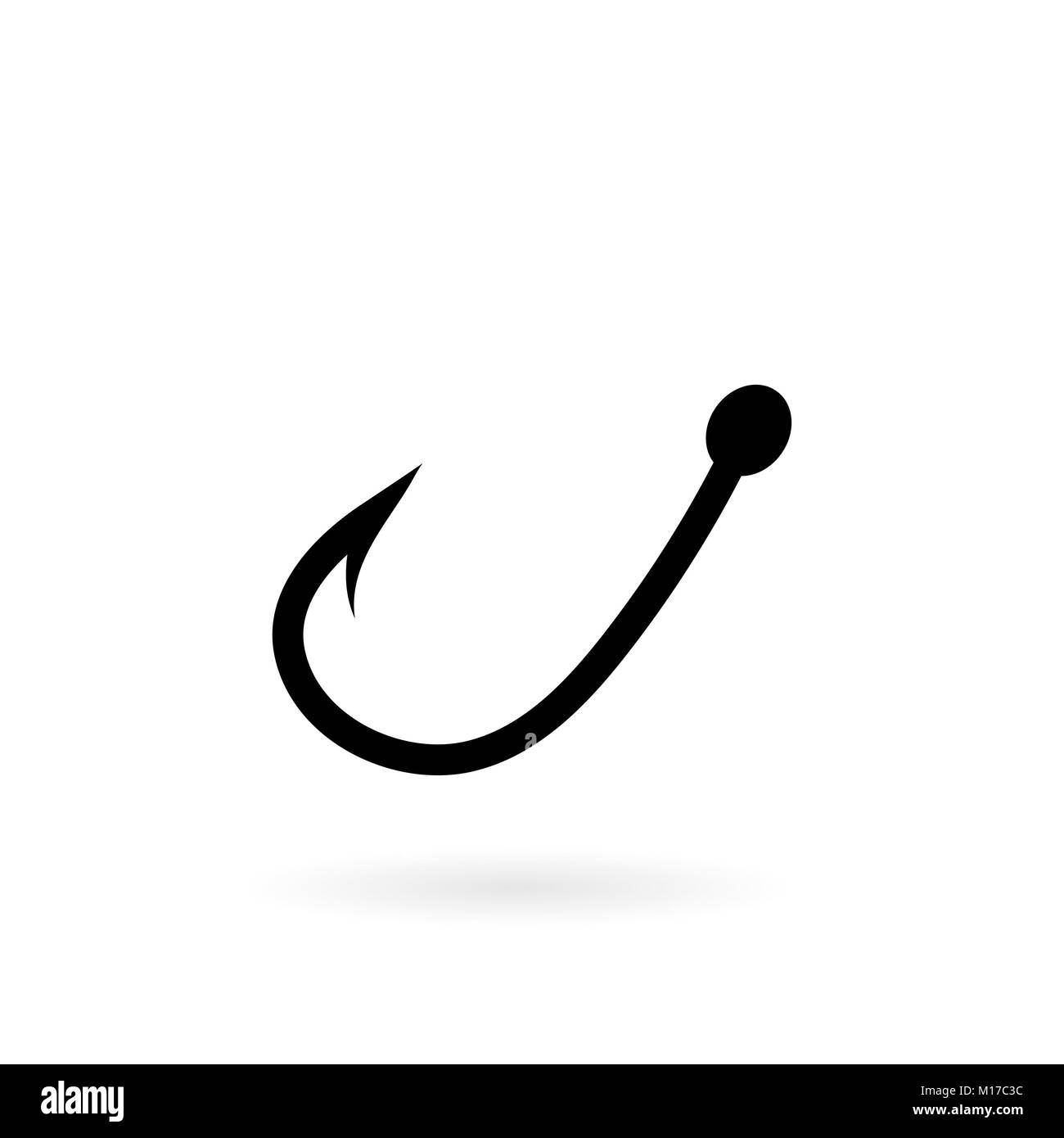 Fishing hook sign icon. Fishermen tackle symbol Stock Photo - Alamy