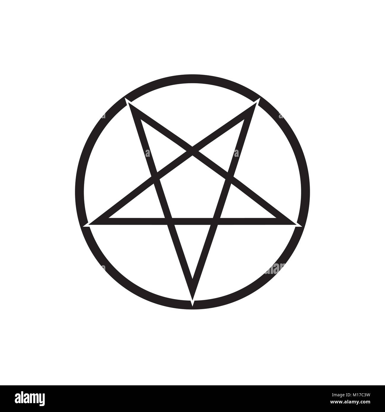 pentagram in circle vector Stock Photo - Alamy