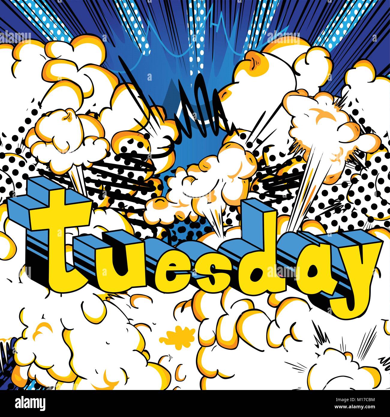 Tuesday - Comic book style word on abstract background Stock Vector ...