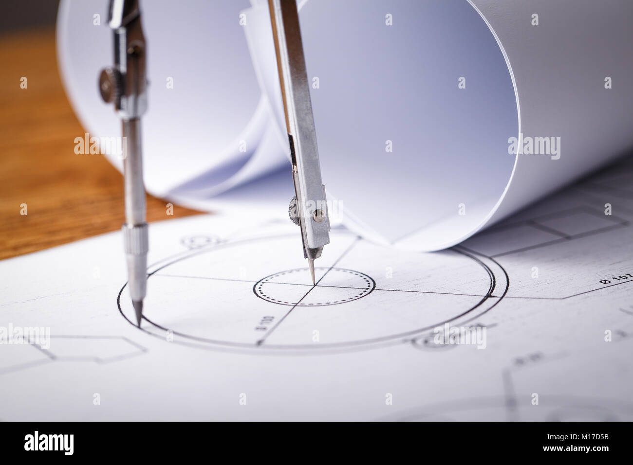 Technical drawings. Design drawings. Project by pencil on paper ...