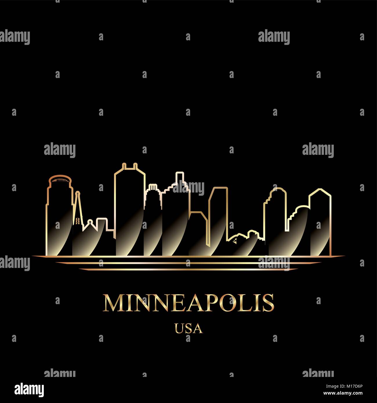 Minneapolis skyline Stock Vector Images - Alamy