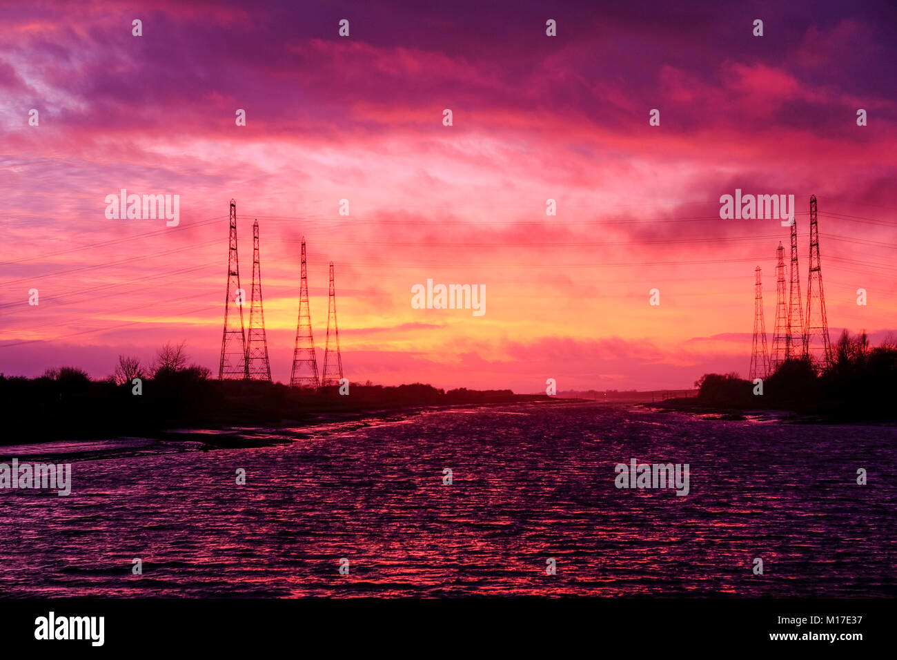 Electricity pylons in water hi-res stock photography and images - Alamy