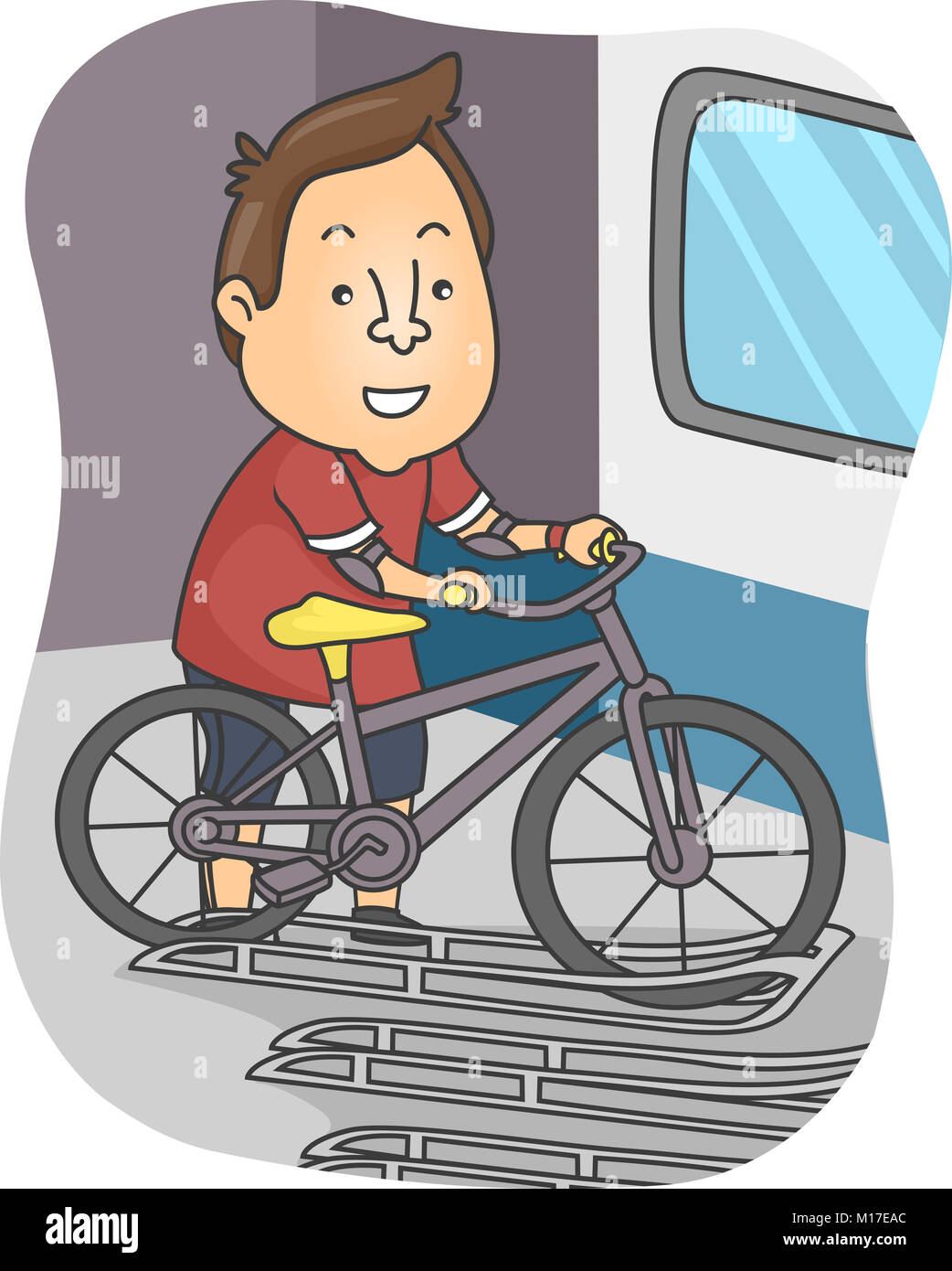Cartoon people ride man on bicycle hi-res stock photography and images ...