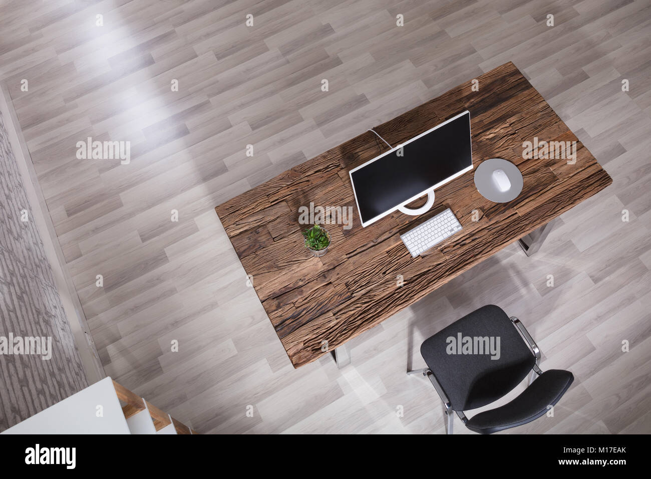 High Angle View Of Monitor On A Desk In A Modern Office Stock Photo - Alamy