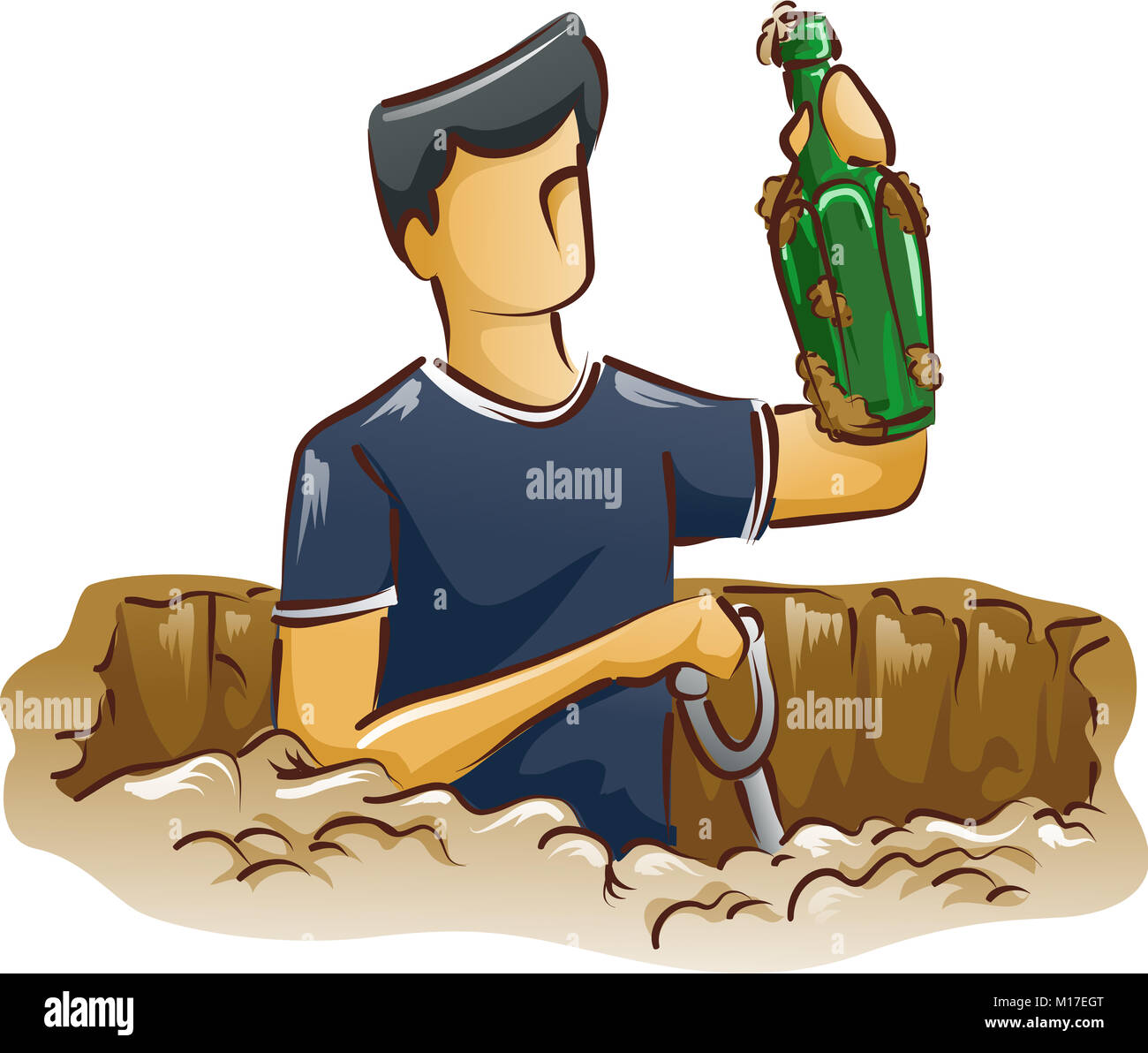 Digging man cartoon illustration hi-res stock photography and images ...