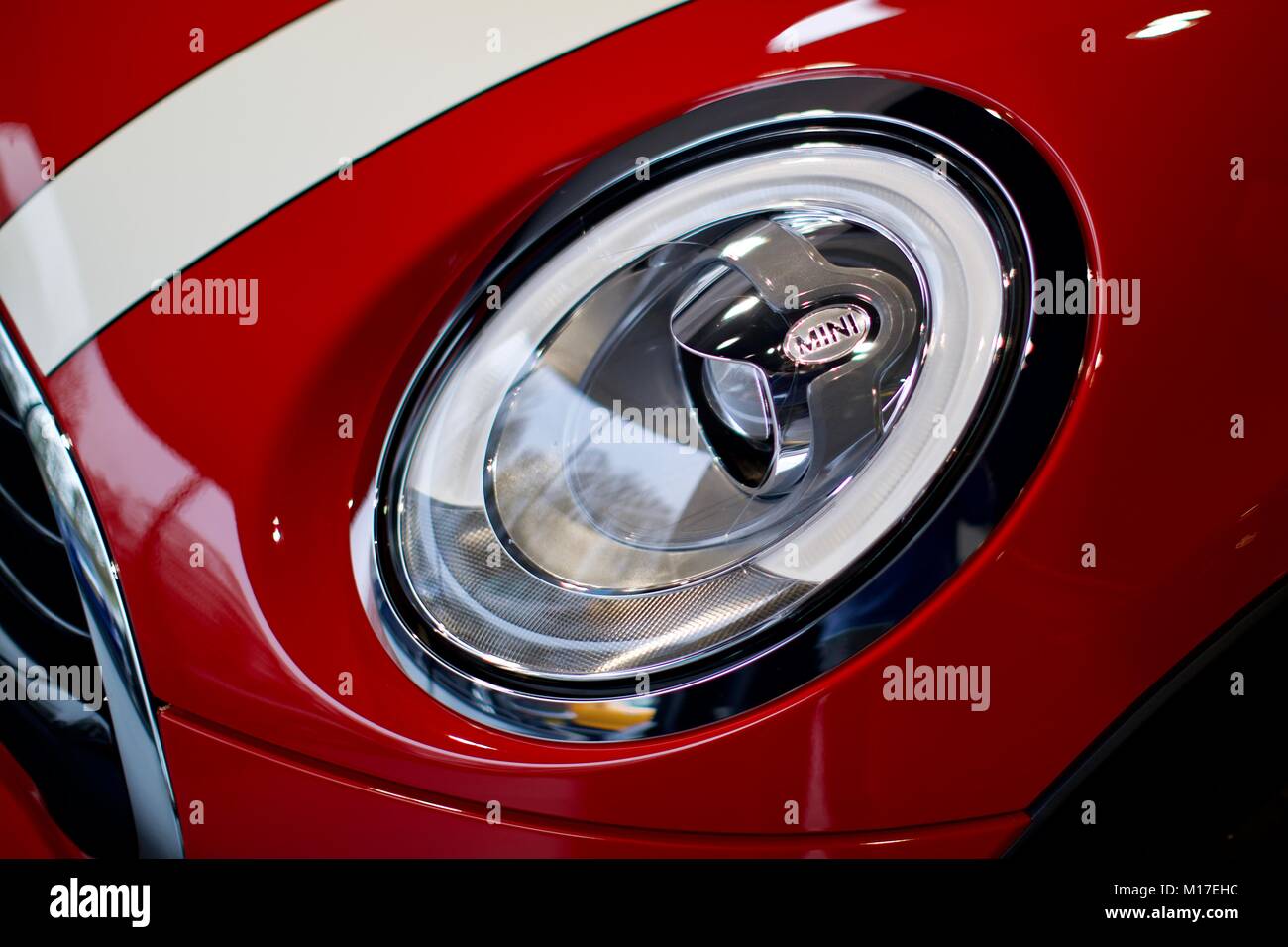 Mini Cooper headlight Stock Photo - Alamy