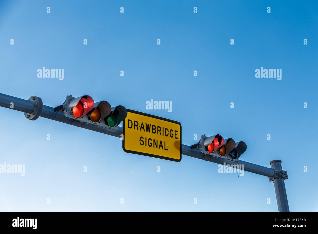 Stop drawbridge sign warning bridge hi-res stock photography and images ...