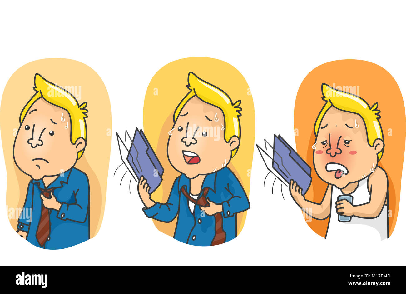 Illustration Featuring Three Men Showing the Difference Between Hot ...