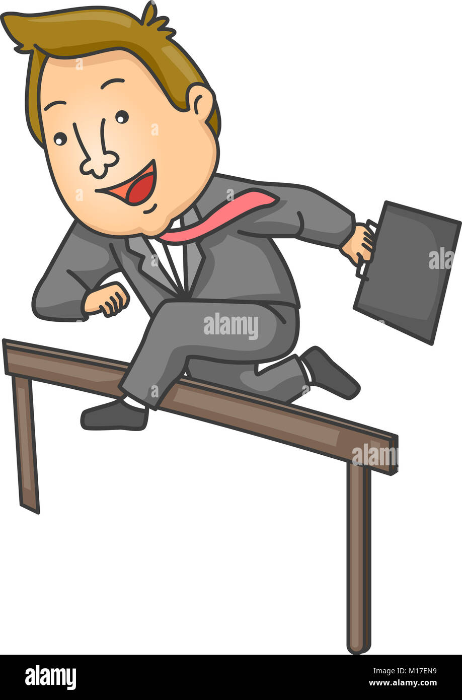 Cartoon illustration man jumping over hi-res stock photography and ...