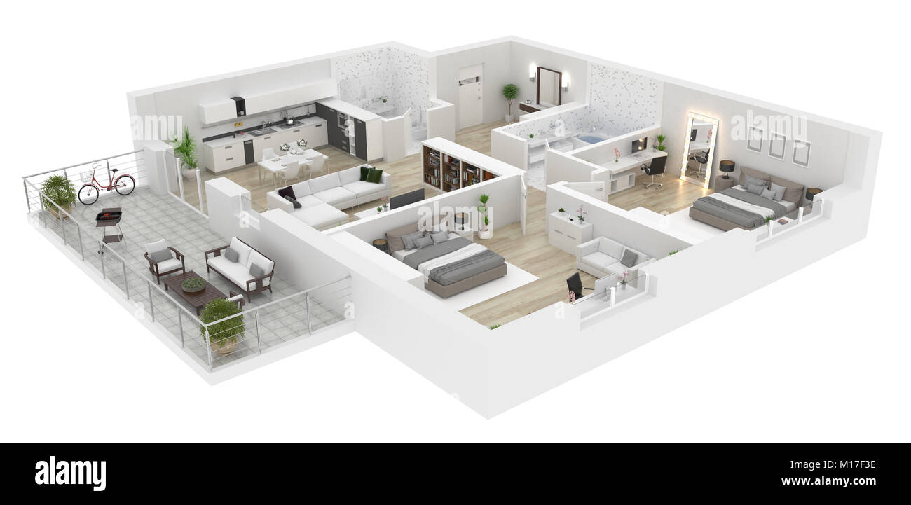 Floor plan top view. Apartment interior isolated on white background ...