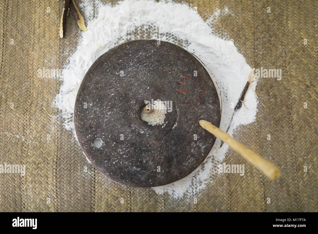 Traditional indian indigenous stone mill grinder art exhibit at ...