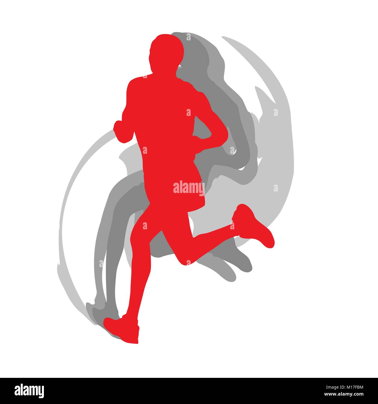 Man runner motion isolated vector background concept on white Stock ...