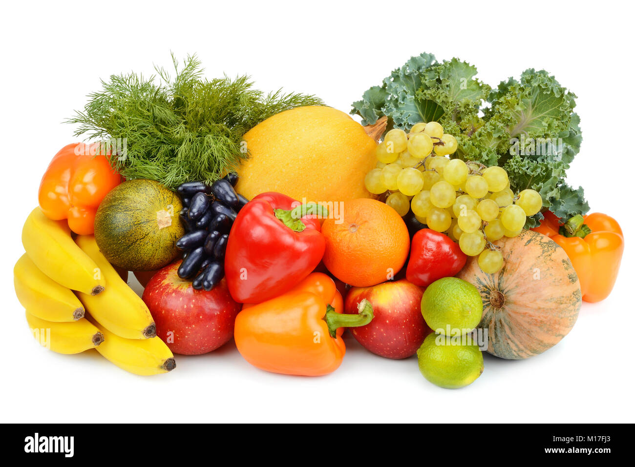 fruit and vegetable isolated on white background Stock Photo - Alamy