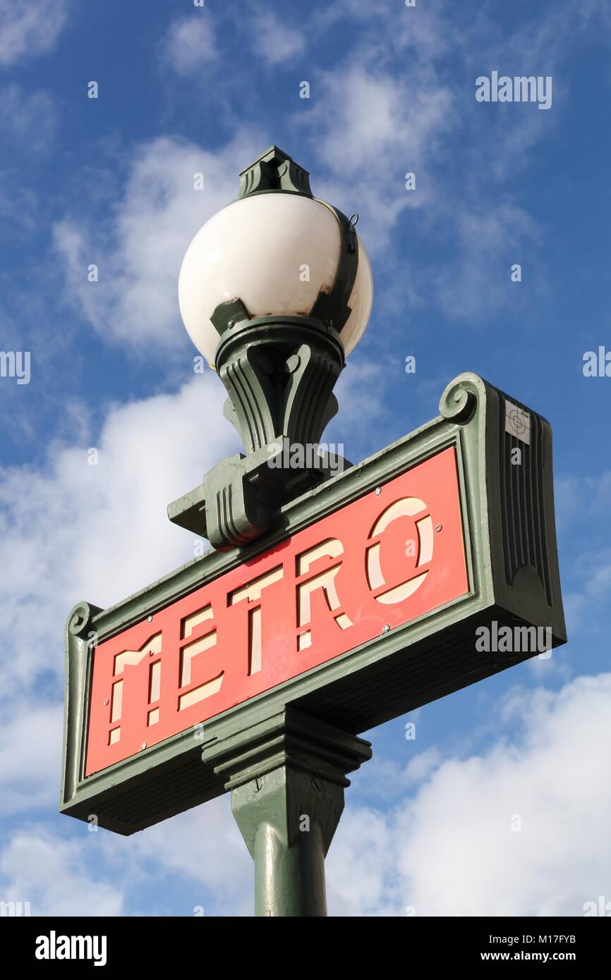 Retro metro sign in Paris, France Stock Photo - Alamy