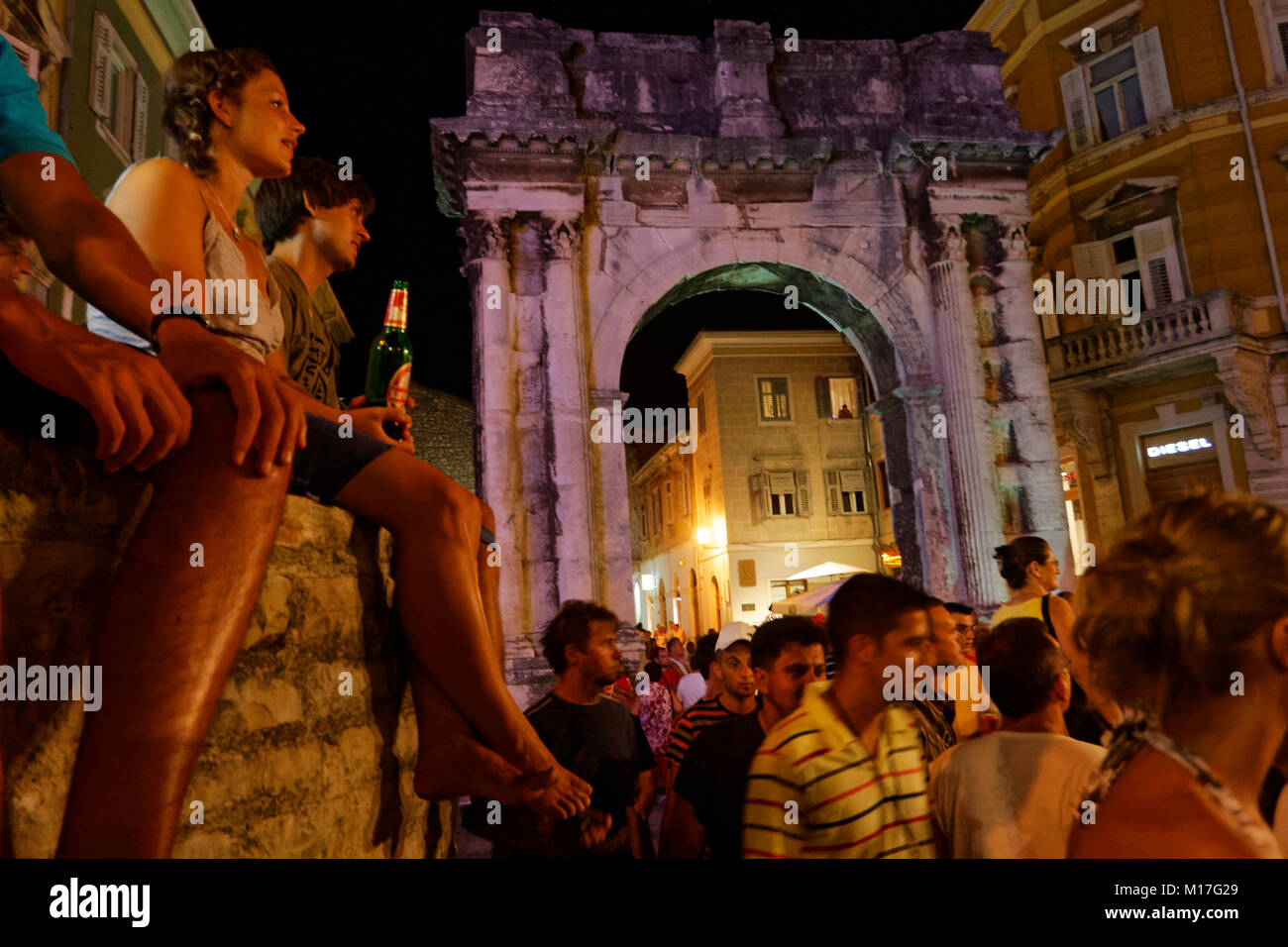 Nightlife in Pula, Croatia Stock Photo - Alamy