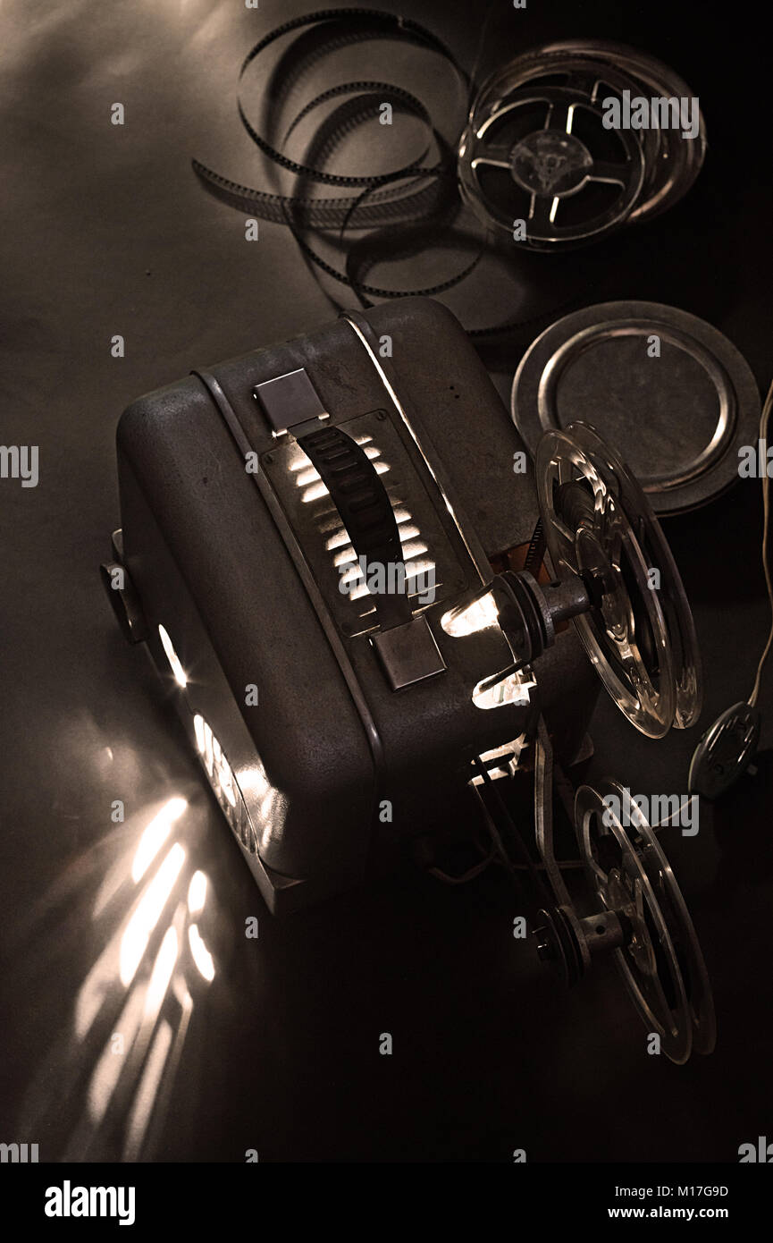 Old film projector shadow hi-res stock photography and images - Alamy