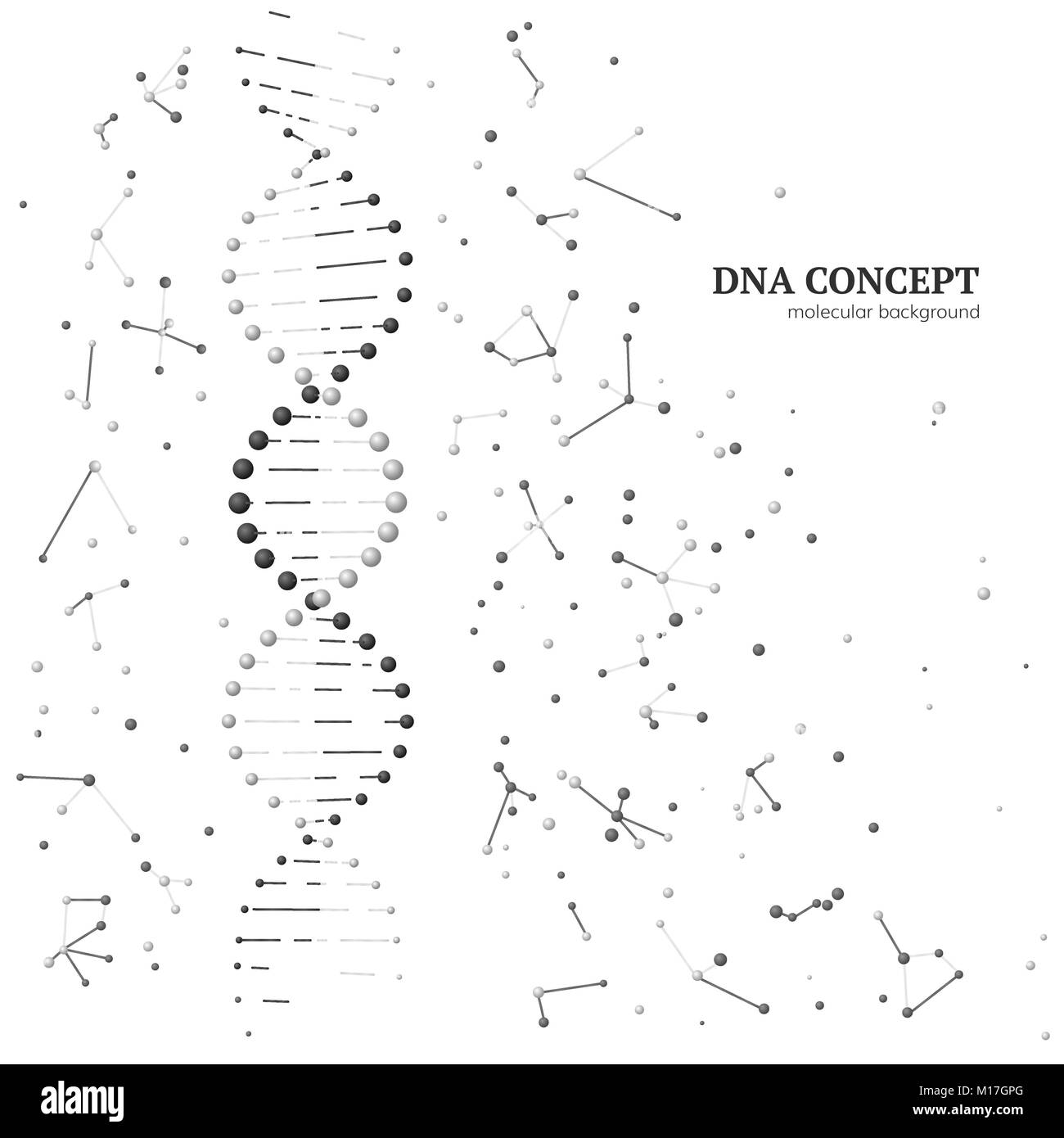 Graphic model molecule DNA. Molecular background. Vector illustration ...