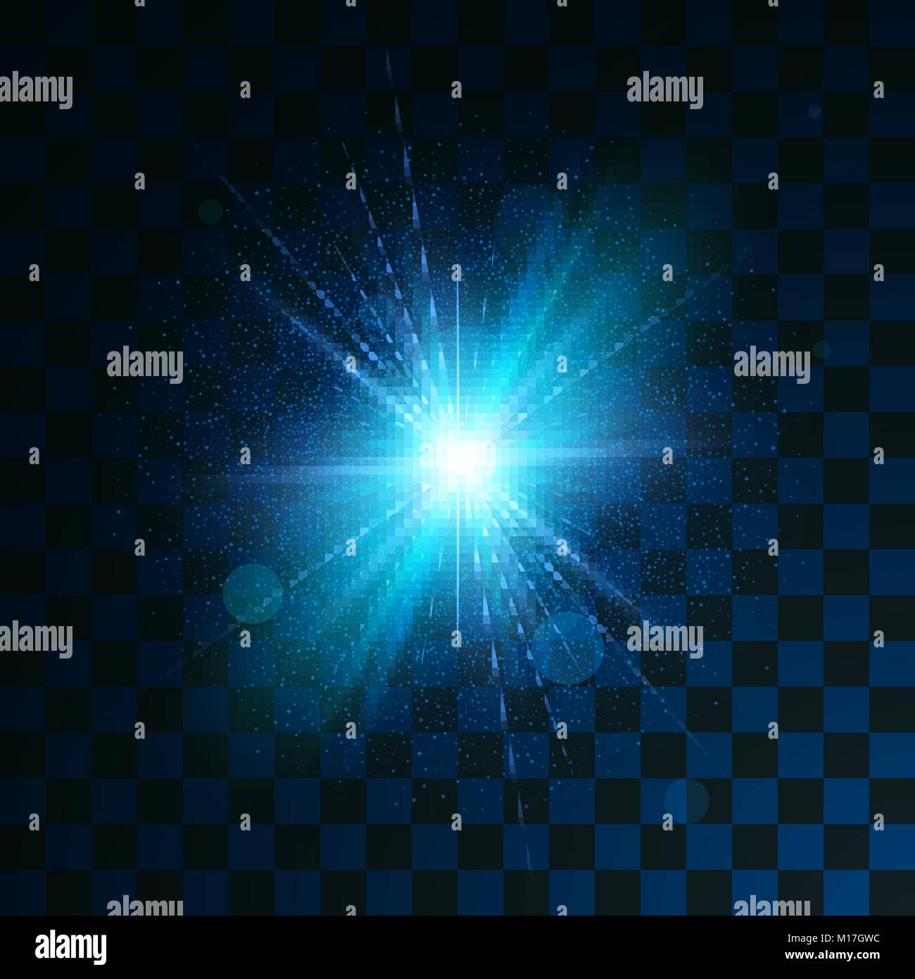 Blue glowing light glitter effect on transparent background. Magical star dust sparks light ...