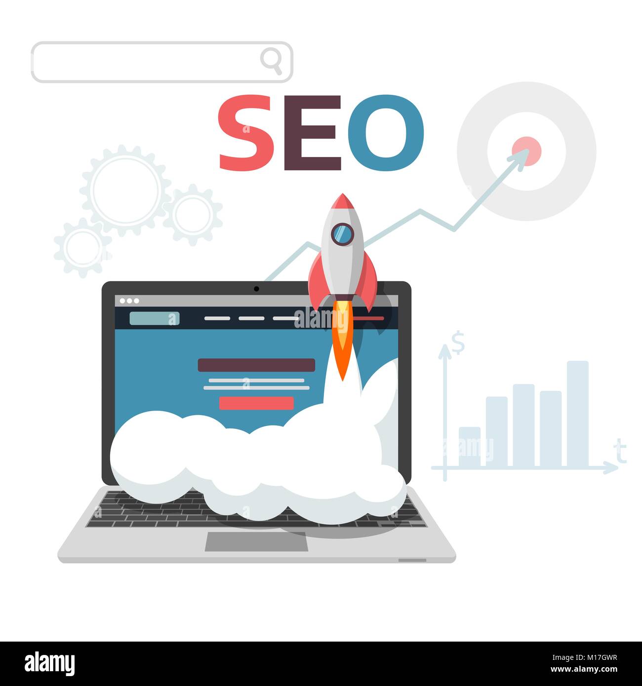 Seo optimization landing page Cut Out Stock Images & Pictures - Alamy