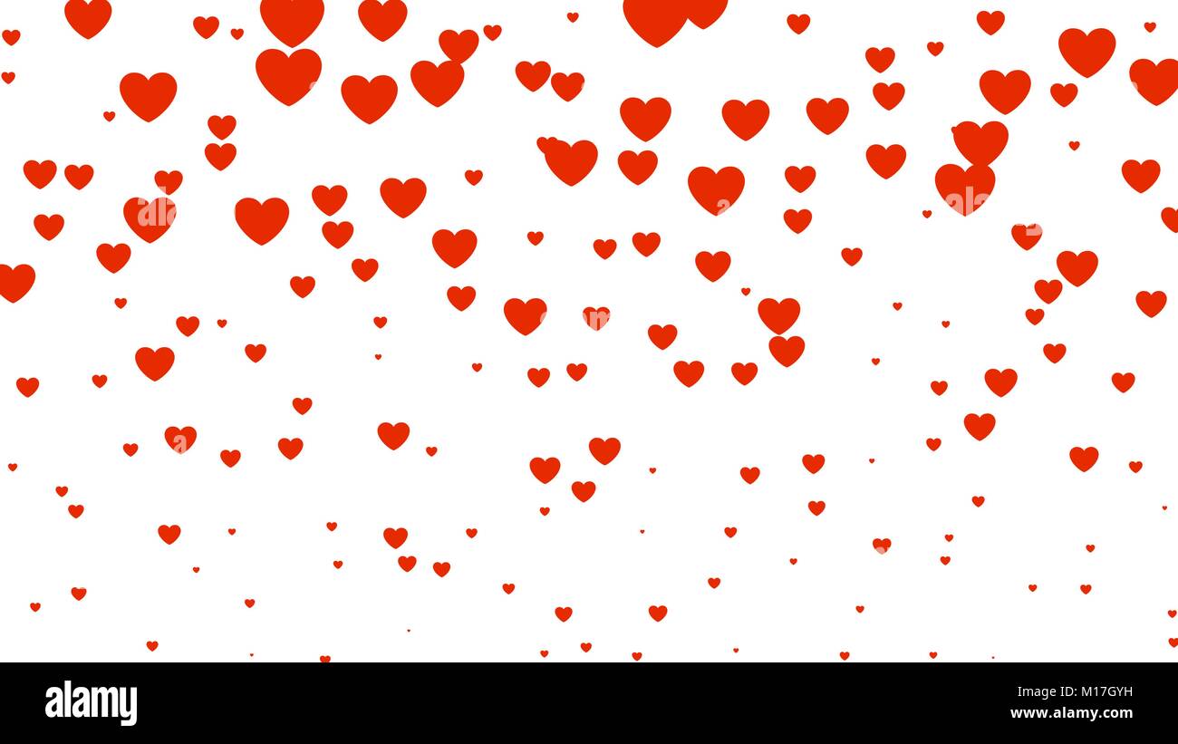 Red hearts falling on white Stock Vector Images - Alamy