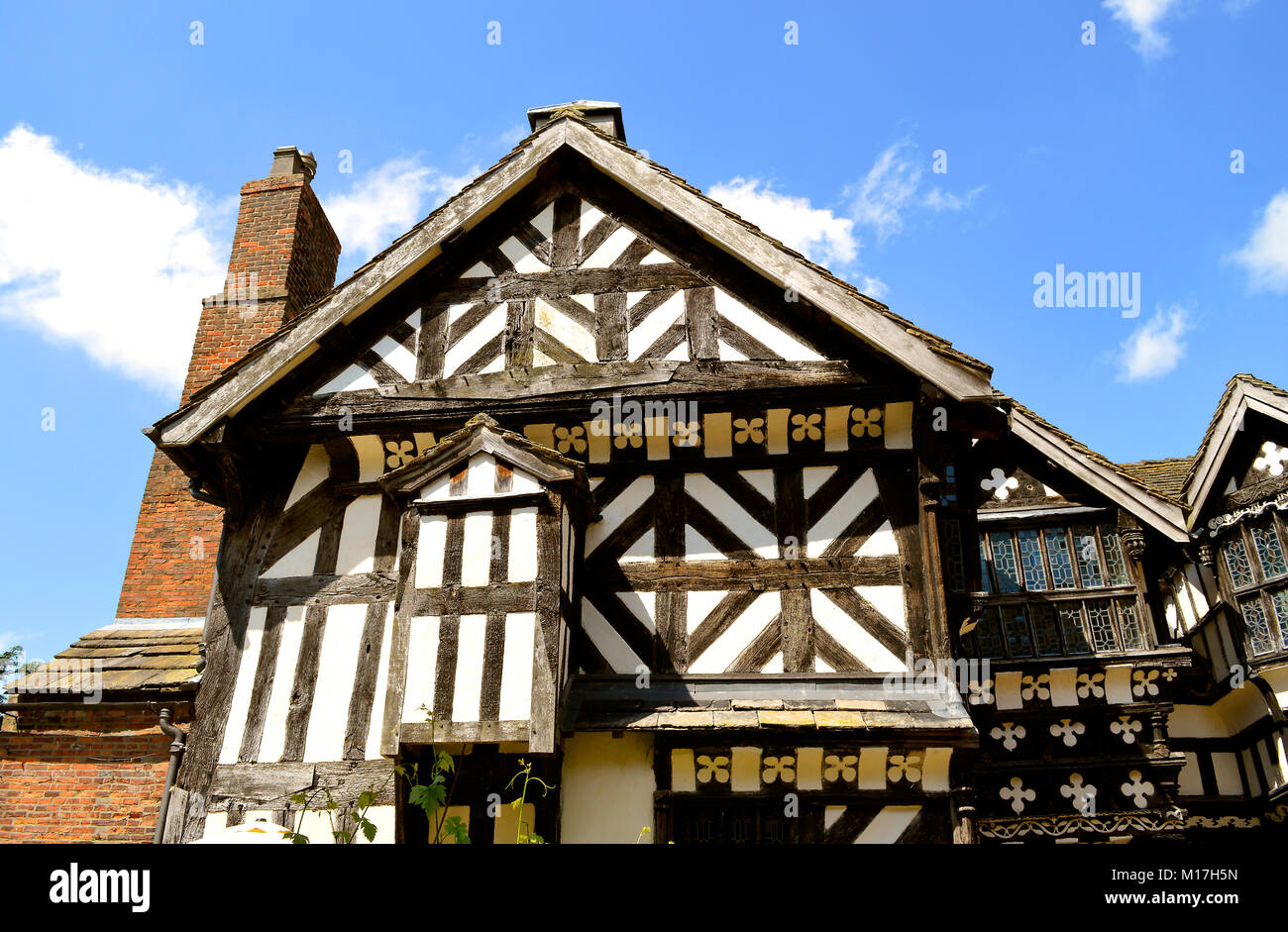 Little Moreton Hall a moated half-timbered manor house built in the ...