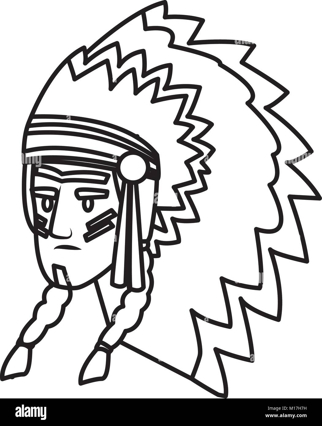 Native American Face Drawing