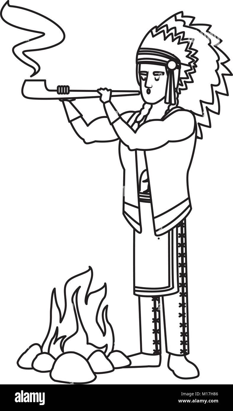 Native American Pipe Smoking High Resolution Stock Photography and ...