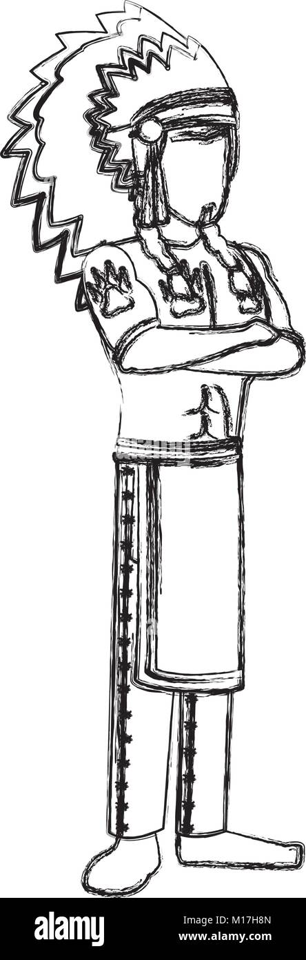 Native american arms crossed Stock Vector Images - Alamy