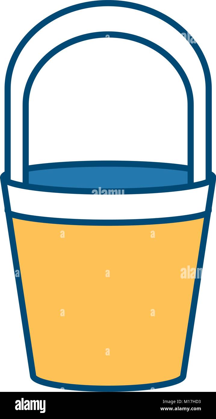 Blue bucket yellow handle Stock Vector Images - Alamy