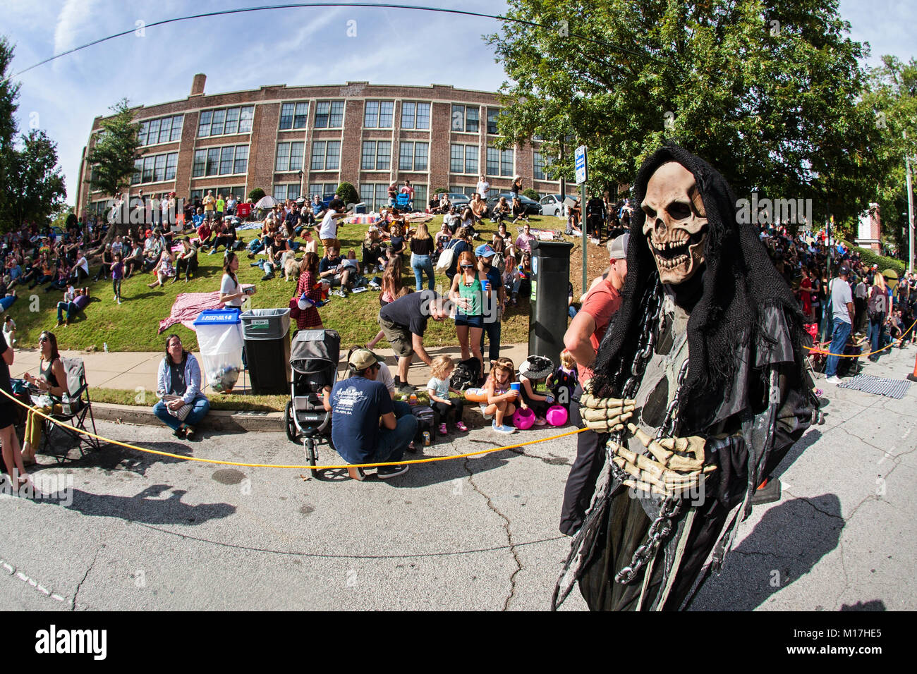 Atlanta, GA, USA - October 21, 2017: A person dressed as the grim ...