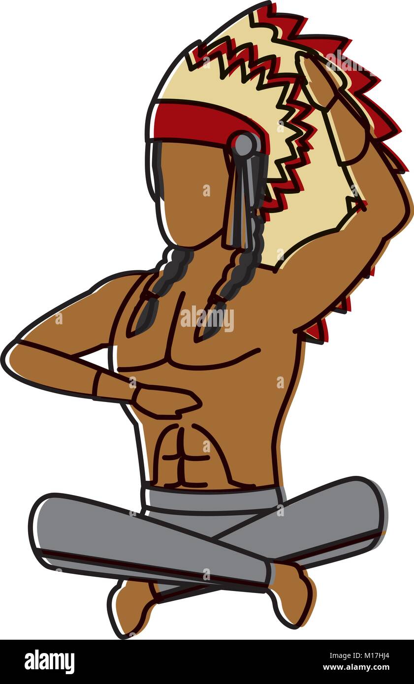 Indian man feathers Stock Vector Images - Alamy