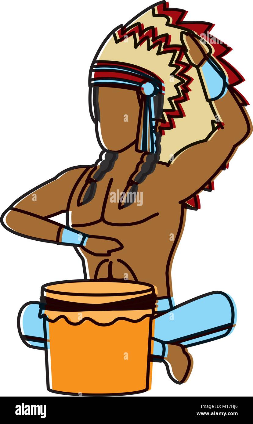 American indian seated Stock Vector Image & Art - Alamy
