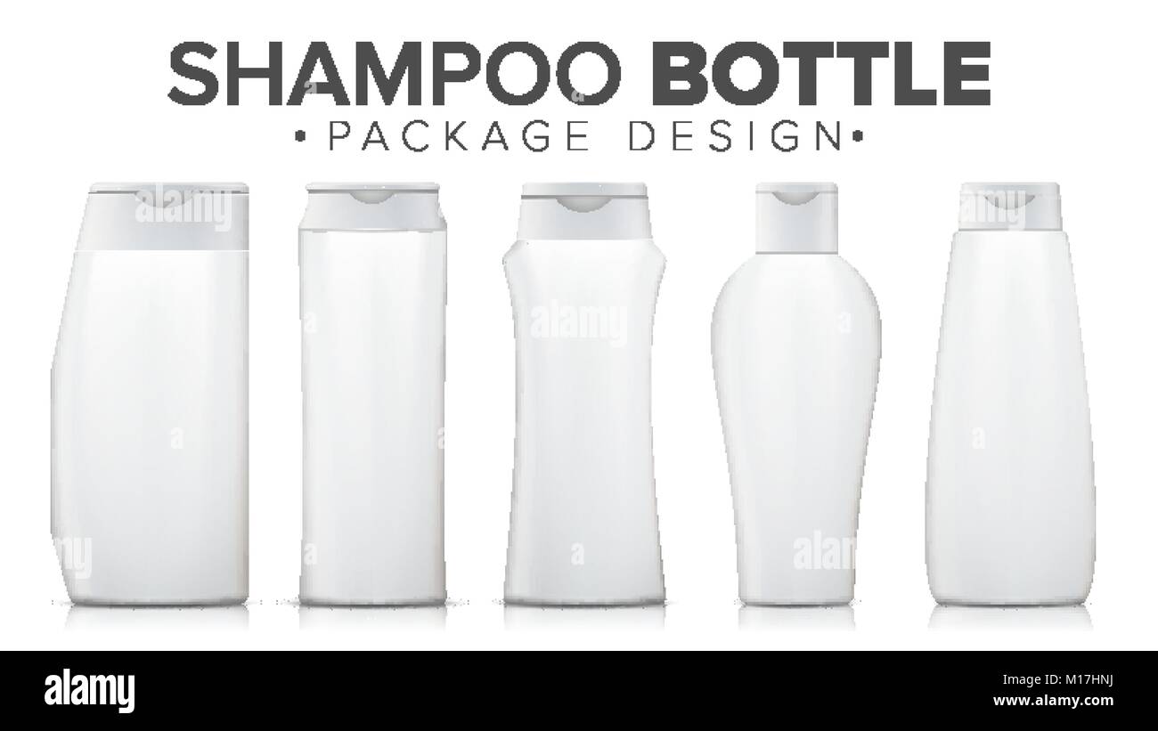 Shampoo Bottle Mock Up Vector. Template Plastic Bottle. Product For ...