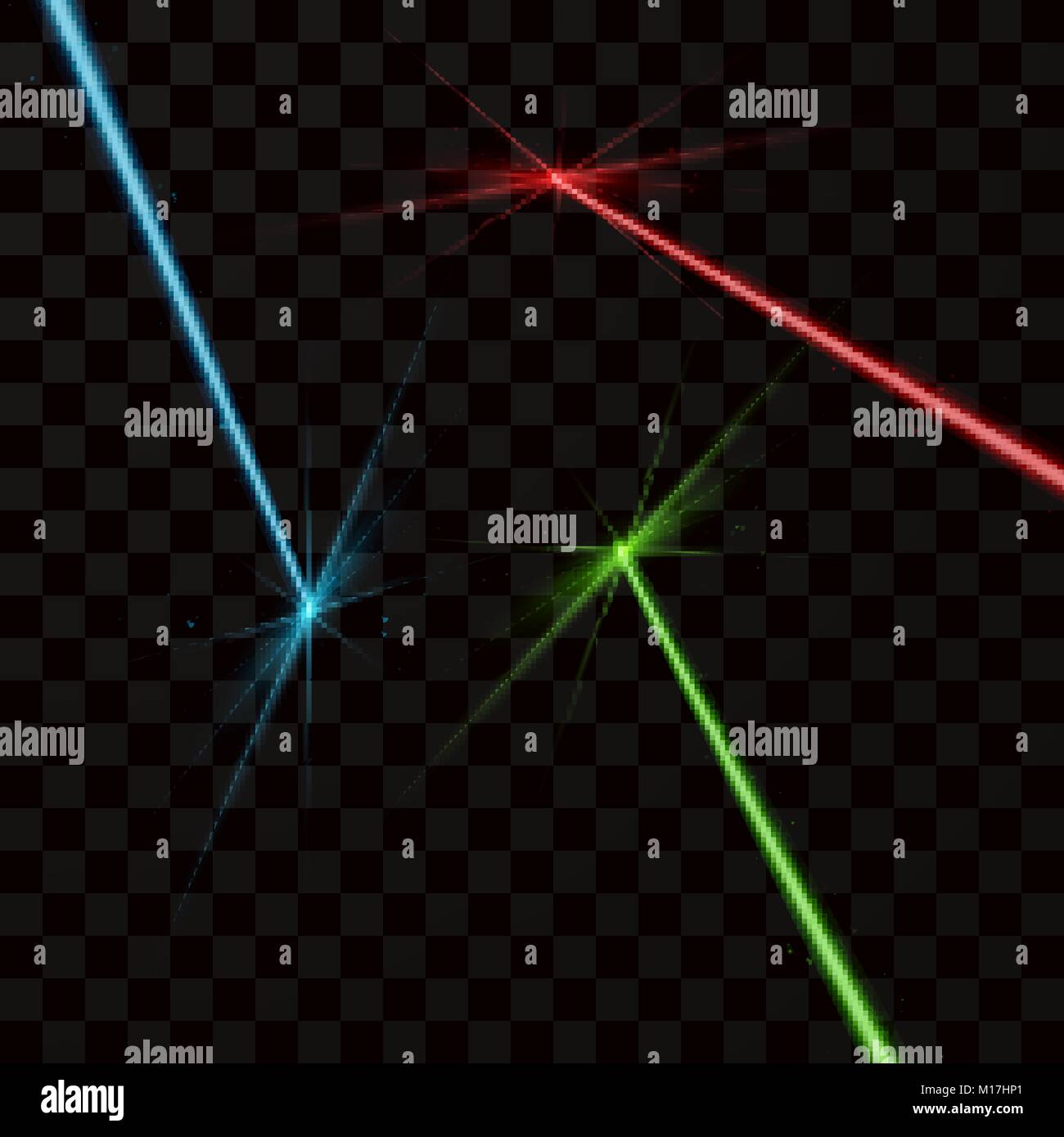 Set of color laser beams. Vector illustration isolated on transparent ...