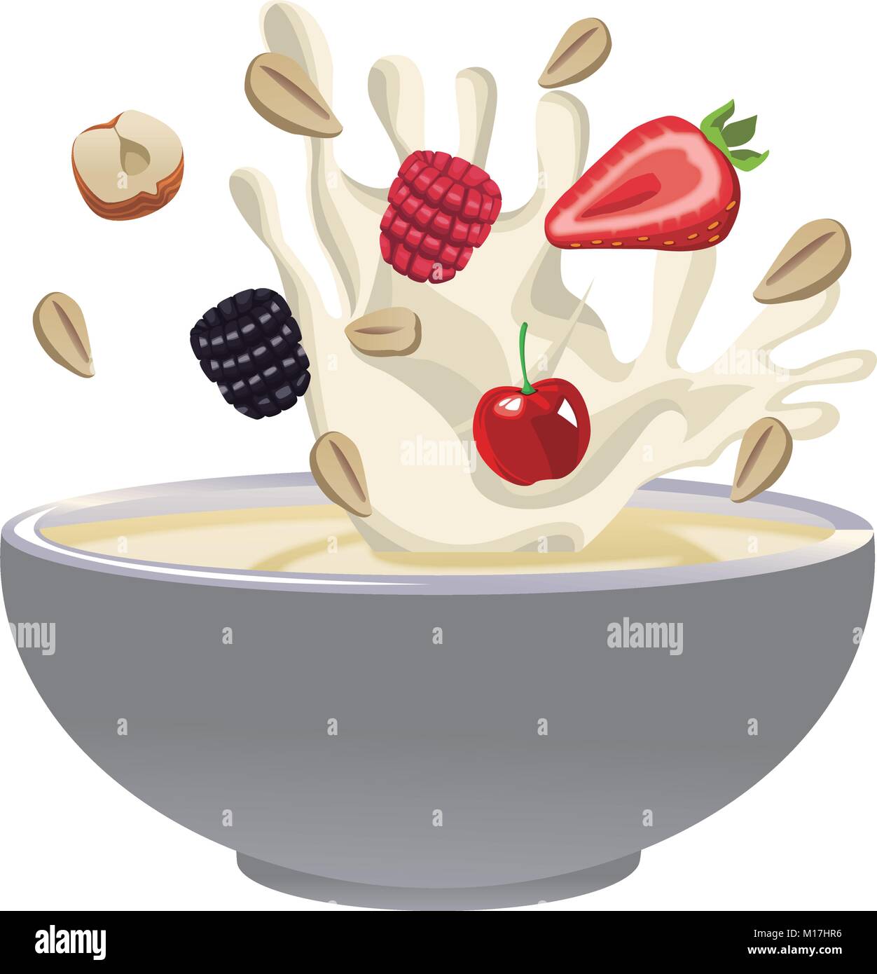 Cereal and milk bowl Stock Vector Image & Art - Alamy