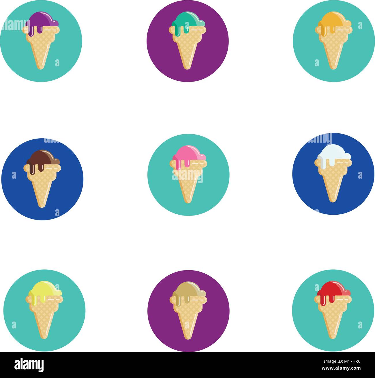 Set ice cream cones hi-res stock photography and images - Alamy