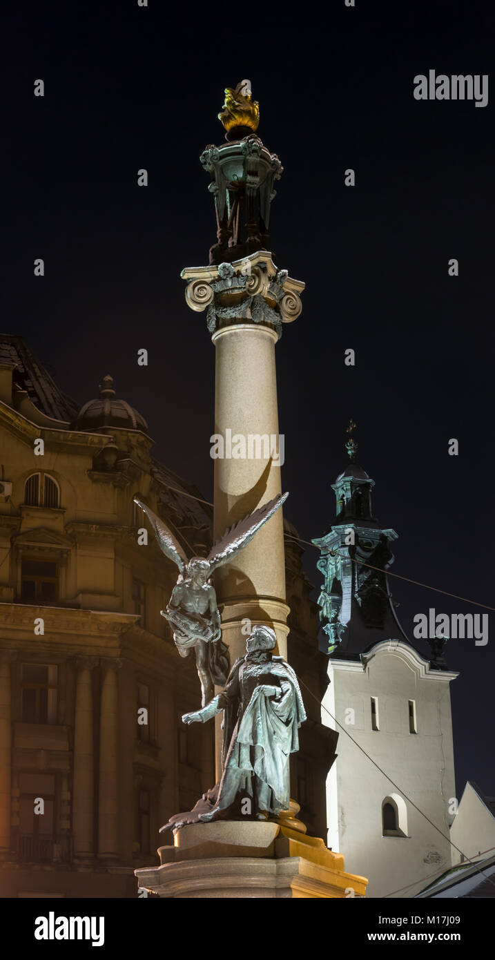 Monument to Adam Mickiewicz in Lviv, Ukraine, built in 1904, designed ...