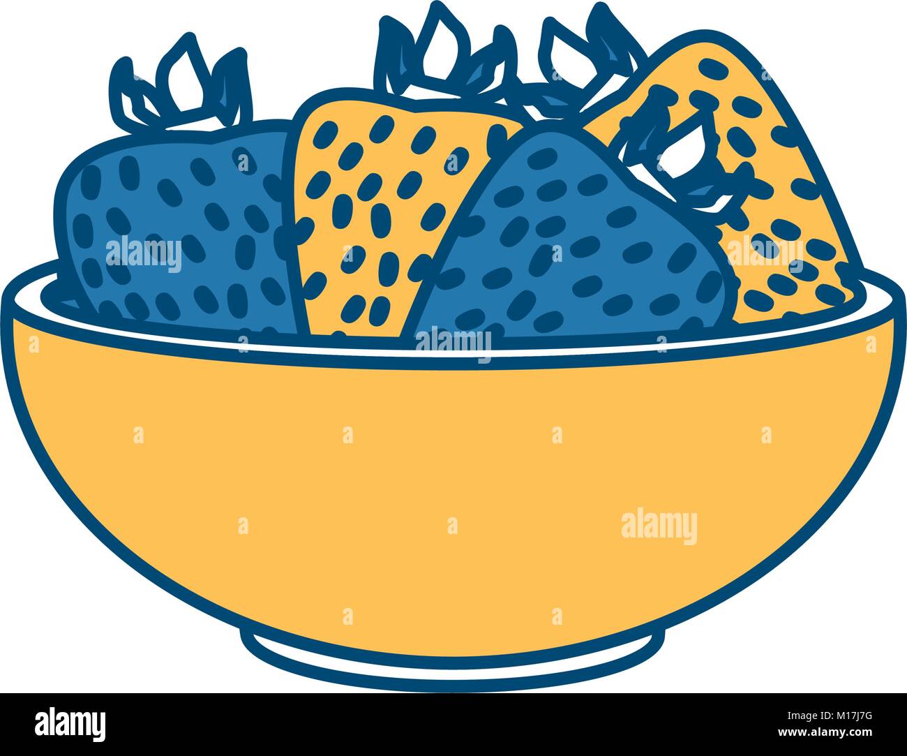 Strawberries on blue color Stock Vector Images - Alamy