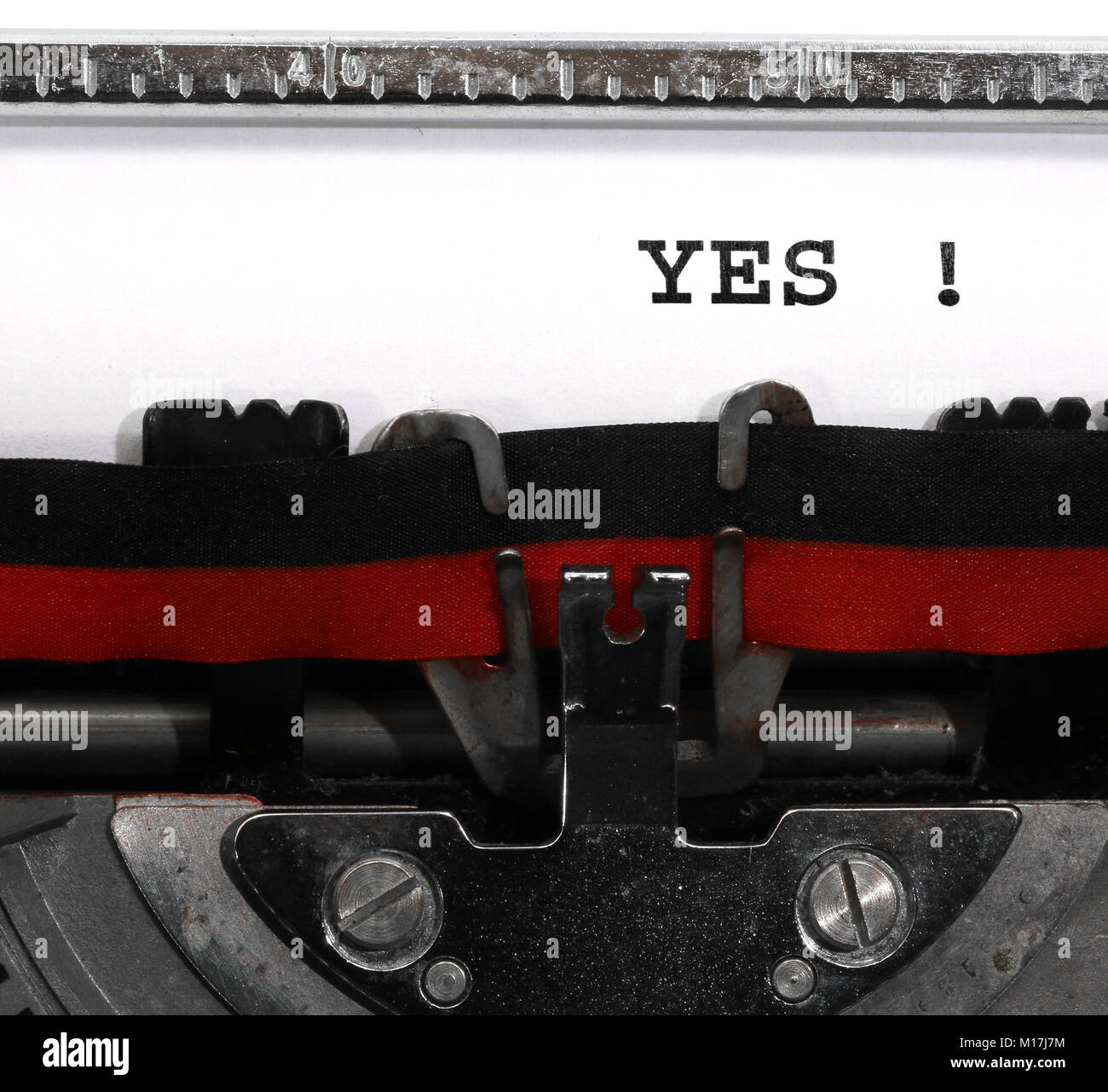 Text YES written with the typewriter on white sheet Stock Photo - Alamy
